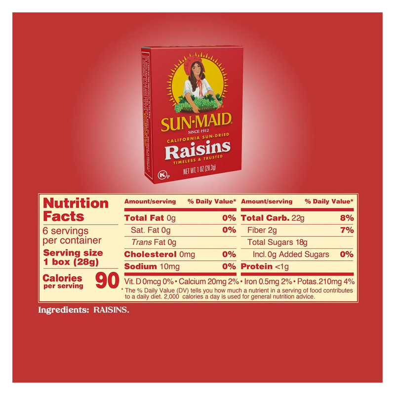 Sun Maid Raisins 6Pk Carton, 6oz. : Grocery fast delivery by App or Online