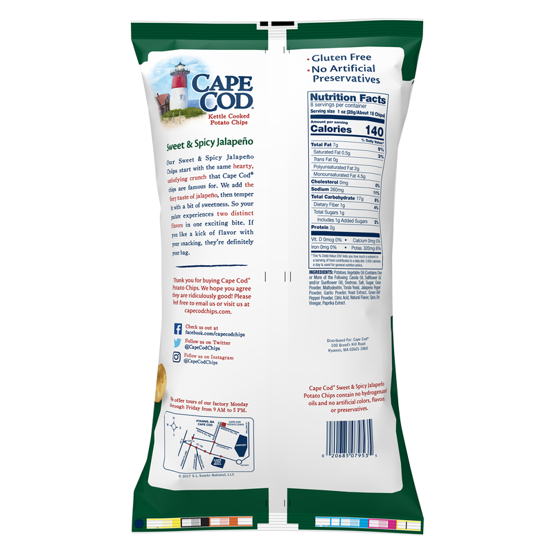 Cape Cod Sweet & Spicy Jalapeno Kettle Cooked Potato Chips 8oz : Snacks ...