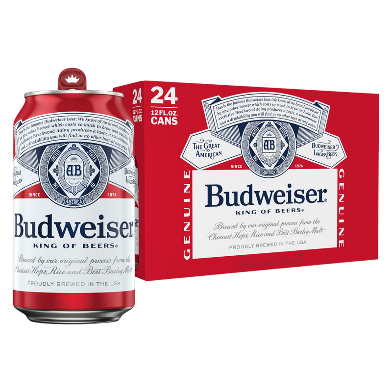 Budweiser 24pk 12oz Can 5.0% ABV : Alcohol fast delivery by App or Online