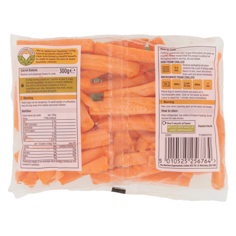 Morrisons Carrot Batons, 300g : Fruit & Veg fast delivery by App or Online