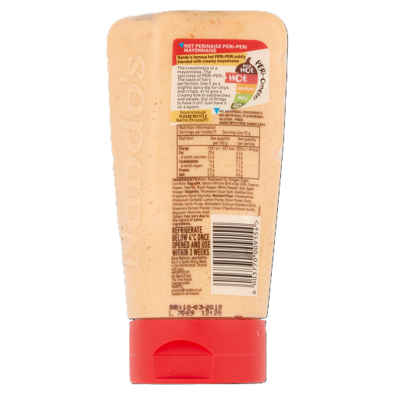 Nando's Perinaise Peri-Peri Mayonnaise Hot, 265g : Food Cupboard fast ...