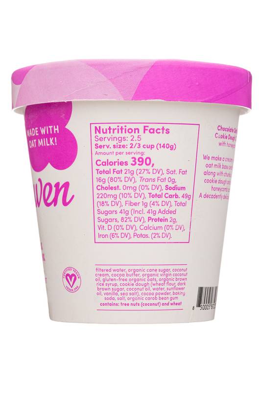 Van Leeuwen Vegan Chocolate Oat Milk Cookie Dough Chunk 14oz Ice