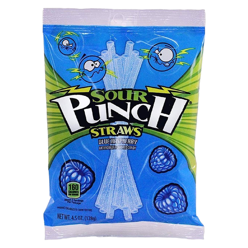 Sour Punch Blue Raspberry Straws 4.5oz : Snacks fast delivery by App or ...