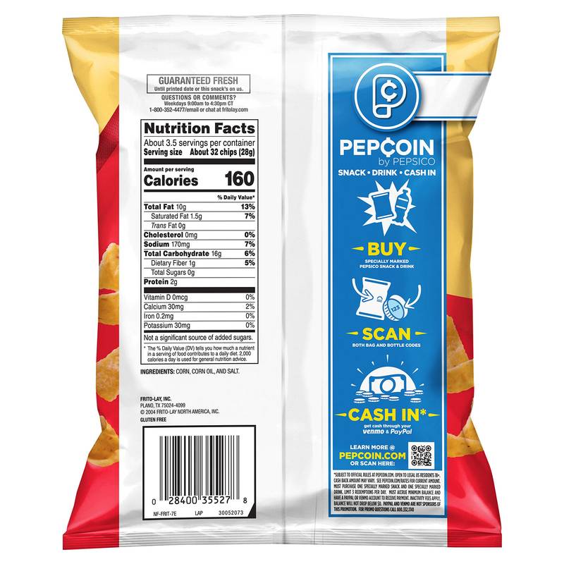 Fritos Original Corn Chips 3.25oz : Snacks fast delivery by App or Online
