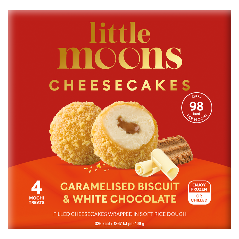 Little Moons Caramelised Biscuit & White Chocolate Cheesecake Mochi, 4 ...