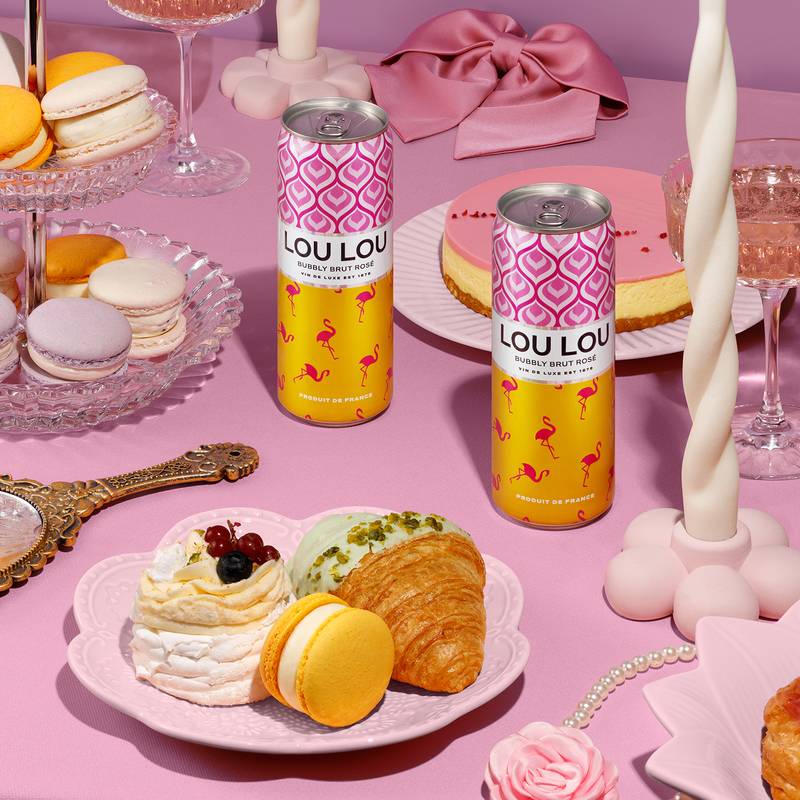 Lou Lou Bubbly Brut Rose 355ml Can 8.4% ABV - Delivered In As Fast As ...