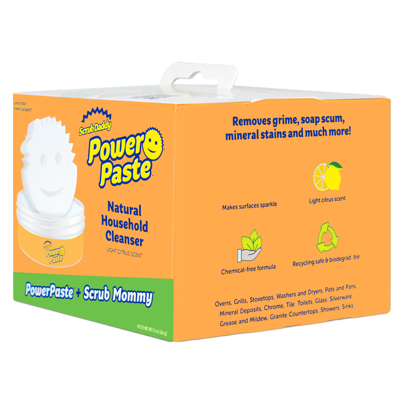 Scrub Daddy Power Paste + Scrub Mommy Dye Free Sponge Natural Household ...
