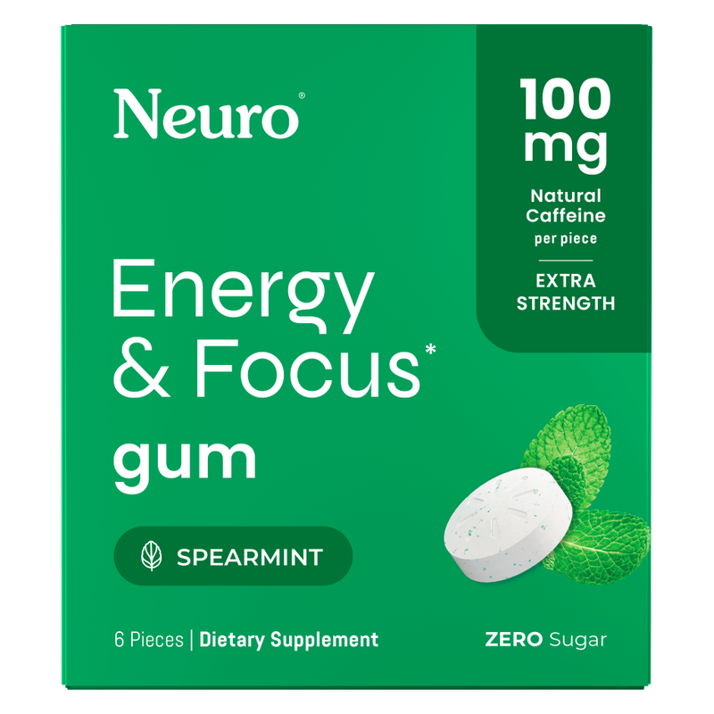 Neuro Gum Energy and Focus Extra Strength Spearmint Flavor, 6 ct ...