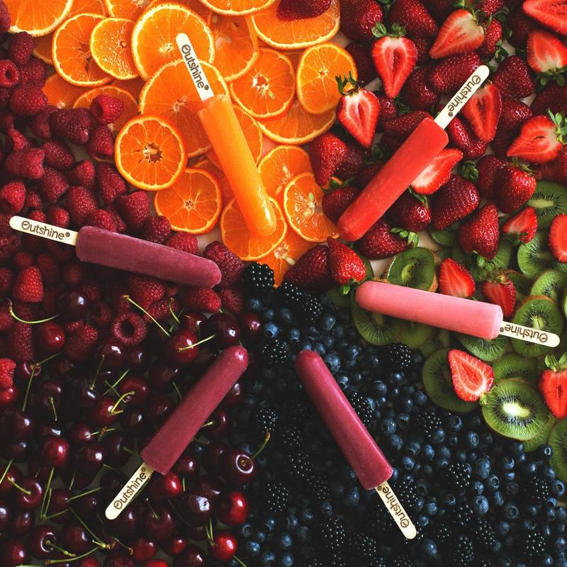 Outshine No Sugar Added Strawberry, Tangerine, and Raspberry Frozen ...