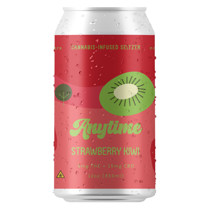 Anytime 5mg THC Strawberry Kiwi Seltzer 12oz Can - Delivered In As Fast ...