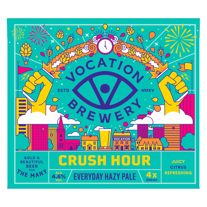 Vocation Crush Hour Hazy Pale, 4 x 330ml : Alcohol fast delivery by App ...
