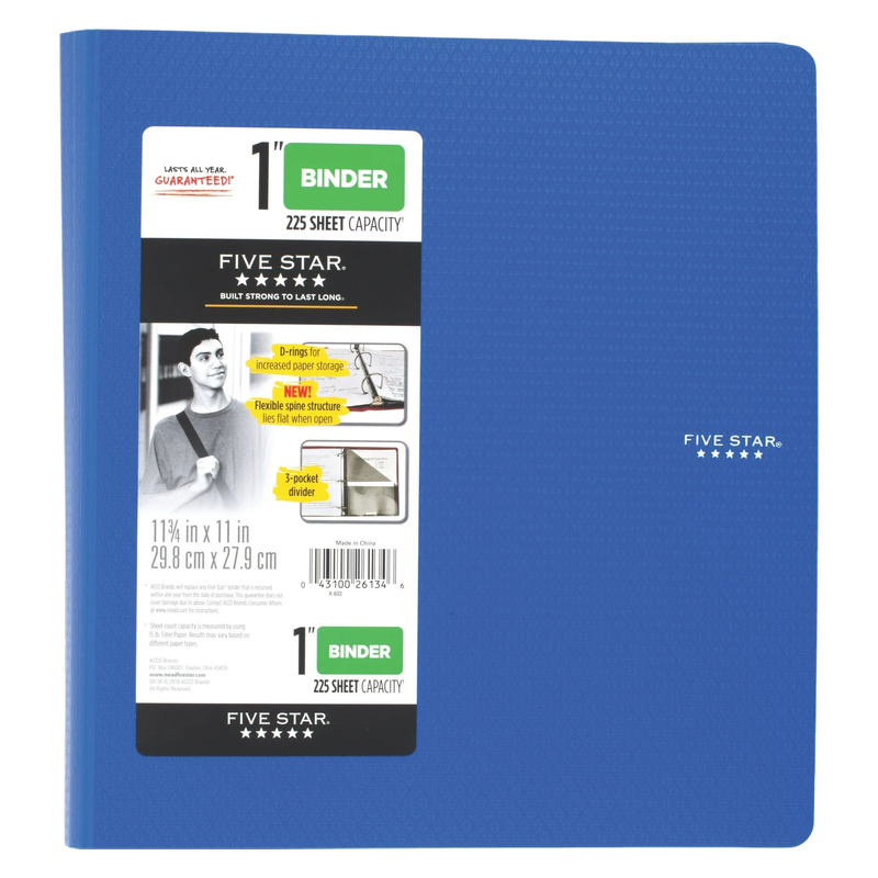 Five Star Binder 11 3/4" x 11 Assorted - Delivered In As Fast As 15 ...