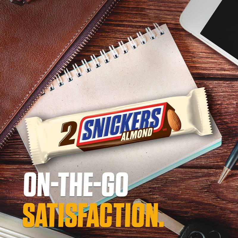 SNICKERS Almond Sharing Size Chocolate Bars, 3.23oz - Delivered In As ...