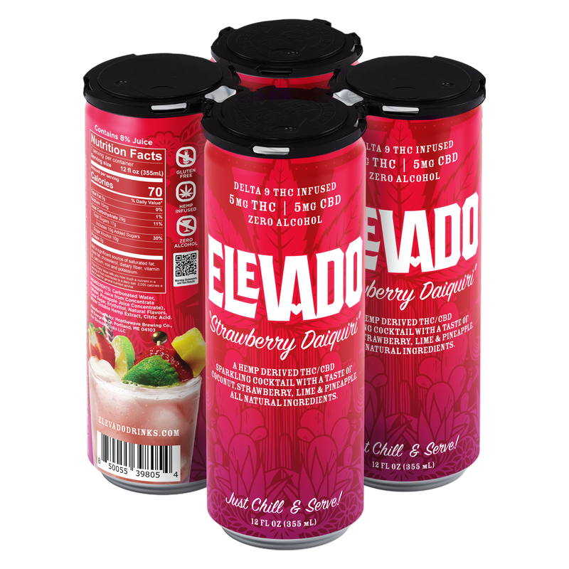 Elevado THC 5mg Strawberry Daiquiri Cocktail 4pk 12oz Can - Delivered ...