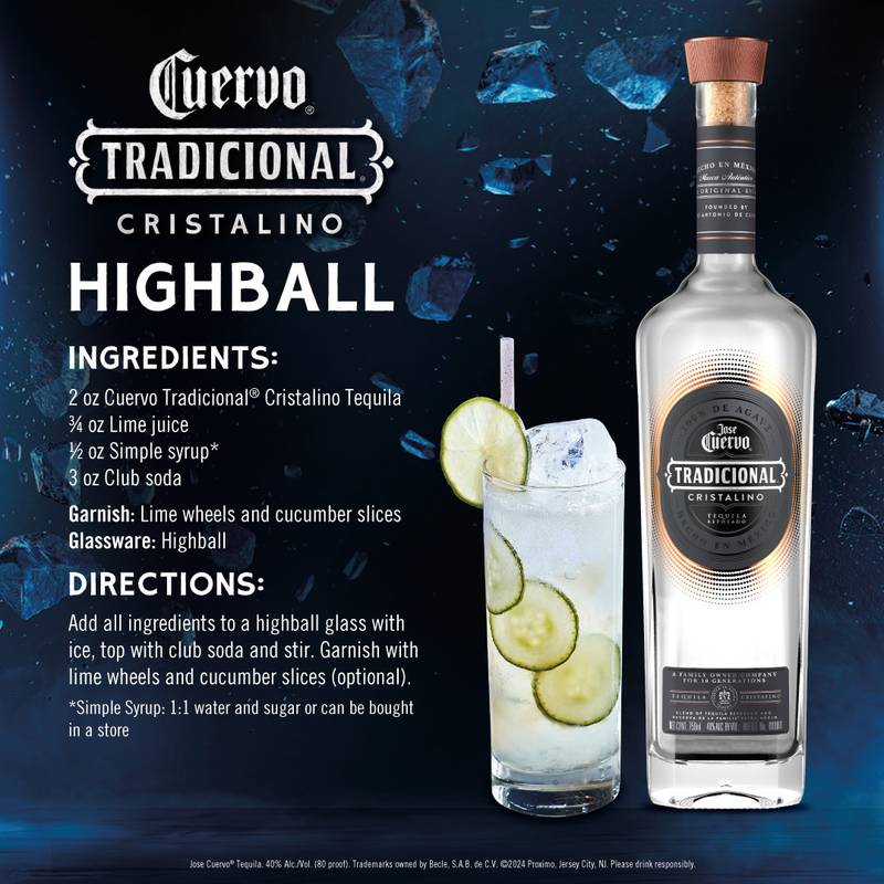 Jose Cuervo Tradicional Cristalino Tequila 750ml (80 Proof) - Delivered ...