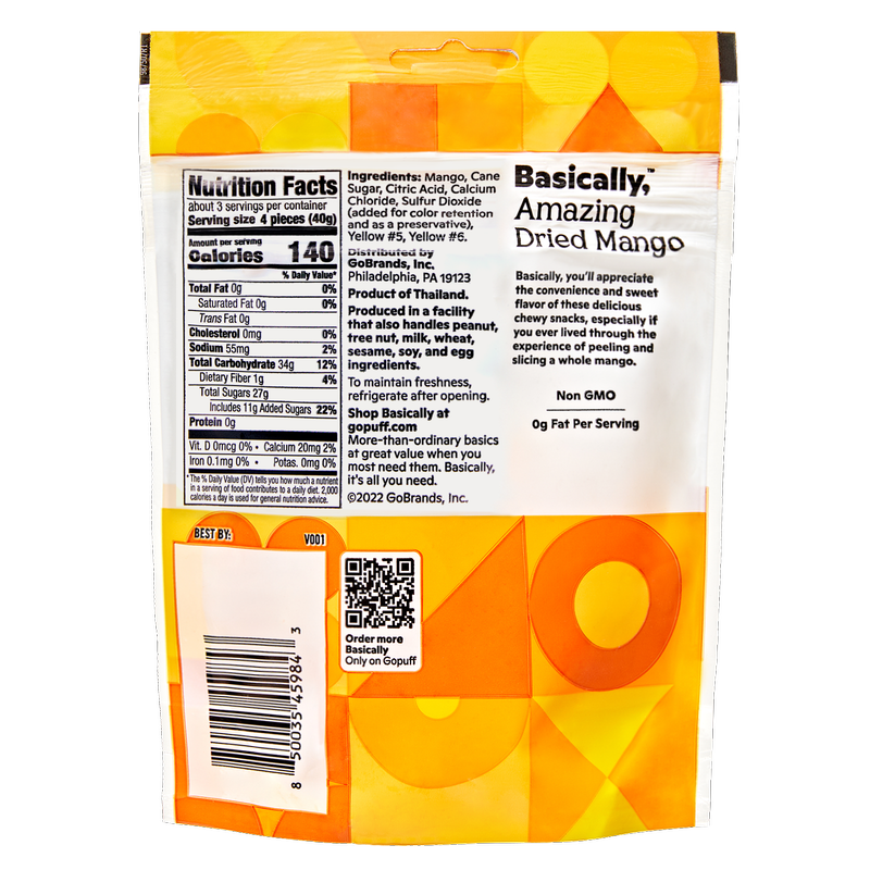 Basically, Dried Sweetened Mango 4.5oz : Snacks fast delivery by App or ...