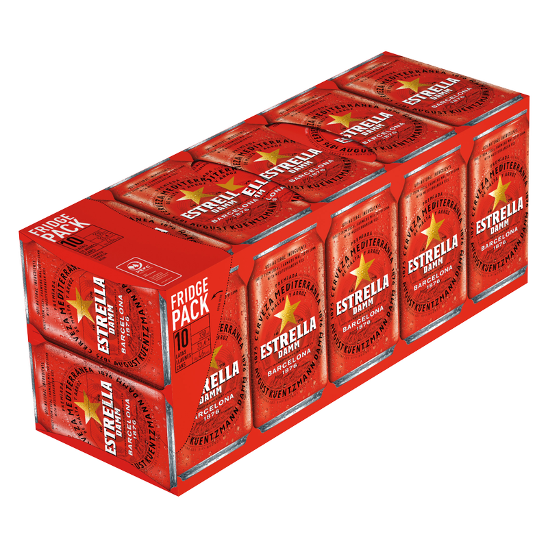 Estrella Damm Lager Fridge Pack, 10 x 330ml : Alcohol fast delivery by ...
