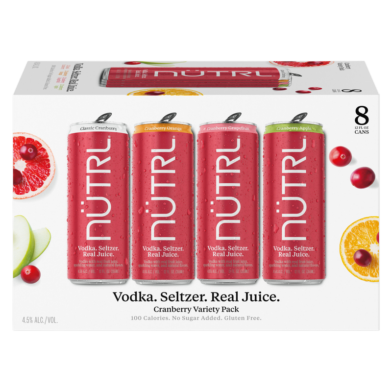 NUTRL Vodka Cranberry 8pk 12oz Can 4.5% ABV - Delivered In As Fast As ...