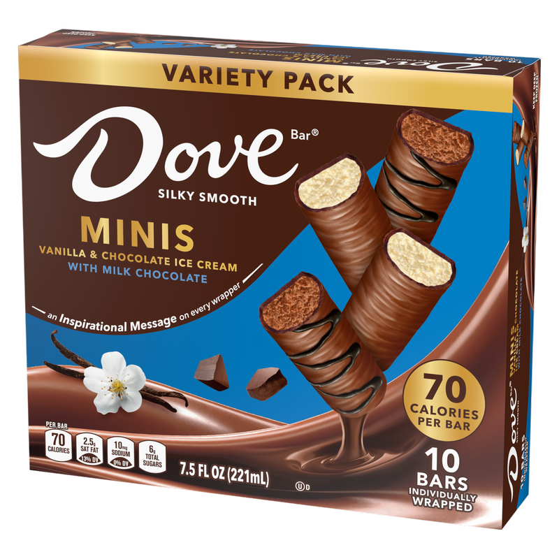 Dove Minis Vanilla & Milk Chocolate Ice Cream Bars, 10ct - Delivered In ...