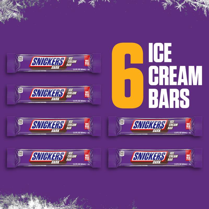 SNICKERS Dark Chocolate Ice Cream Bars, 6ct - Delivered In As Fast As ...