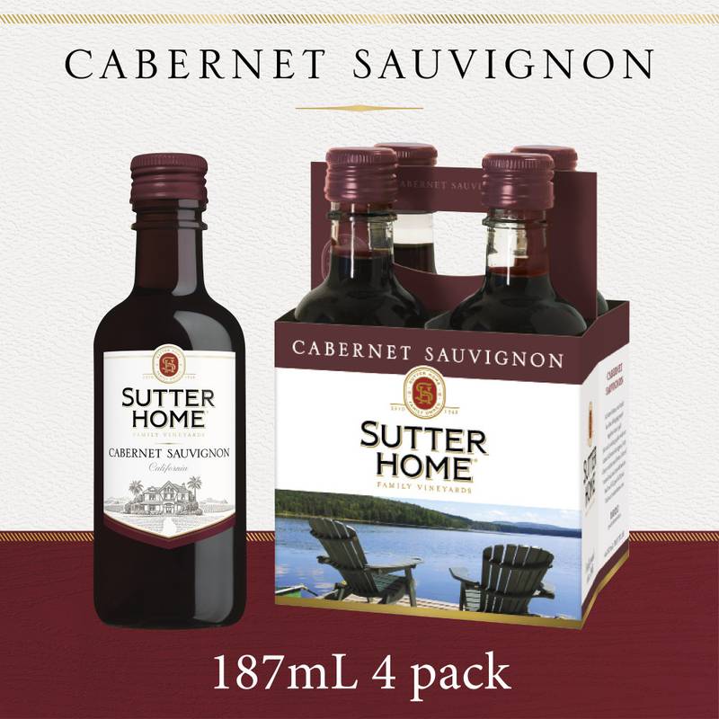 Sutter Home Cabernet Sauvignon 4pk 187ml - Delivered In As Fast As 15 ...