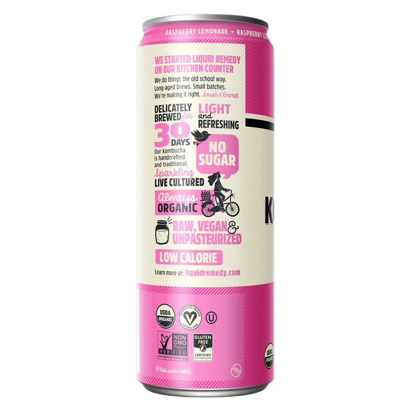 Liquid Remedy Kombucha Raspberry Lemonade 12oz Can - Delivered In As ...