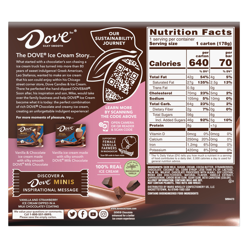 Dove Minis Vanilla & Strawberry Ice Cream Bars, 10ct - Delivered In As ...