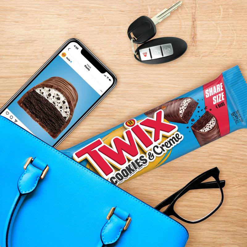 TWIX Cookies & Creme Chocolate Candy Bar, Share Size, 2.87 oz ...