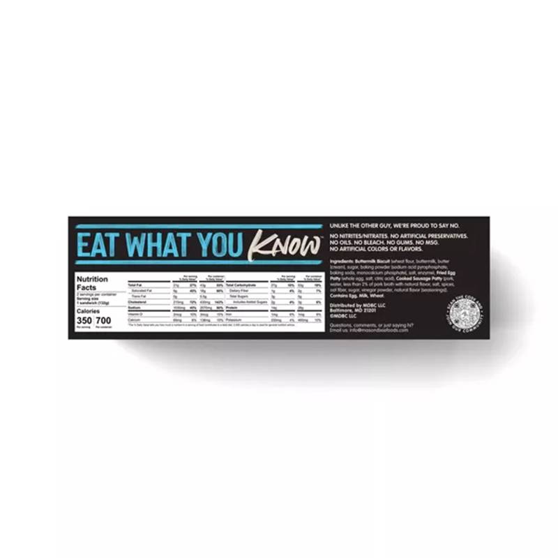 Mason Dixie Buttermilk Melt Biscuit Sandwich with Sausage, Egg ...