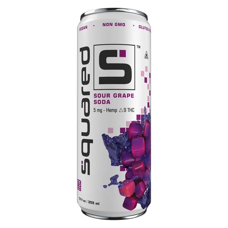Squared Sour Grape 5mg THC Soda 4pk 12oz Can - Delivered In As Fast As ...