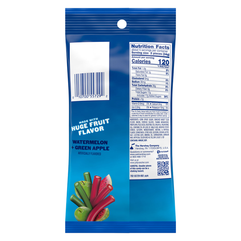Jolly Rancher Ropes Watermelon & Green Apple, 6 oz - Delivered In As ...