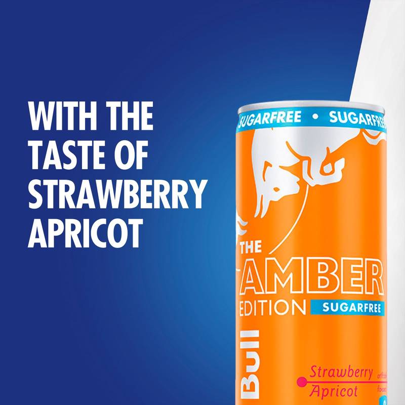 Red Bull Sugar Free Amber Edition Strawberry Apricot Energy Drink 12oz ...