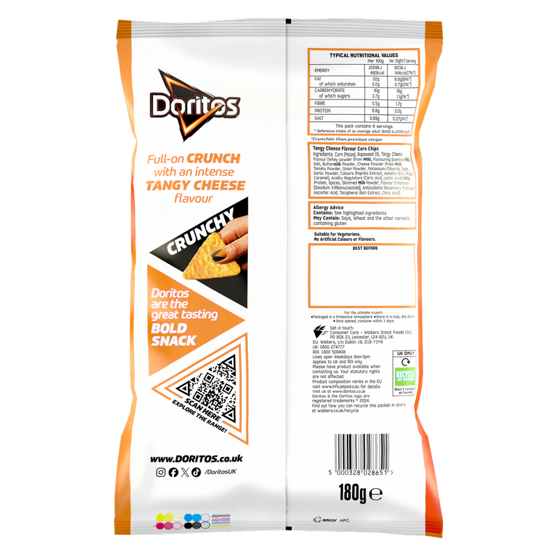 Doritos Tangy Cheese, 180g : Snacks fast delivery by App or Online