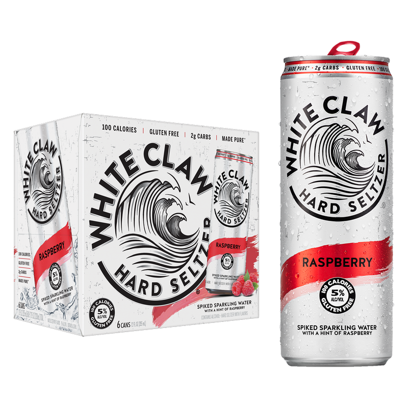 White Claw Raspberry 6pk 12oz Can 5.0% ABV - Delivered In As Fast As 15 ...