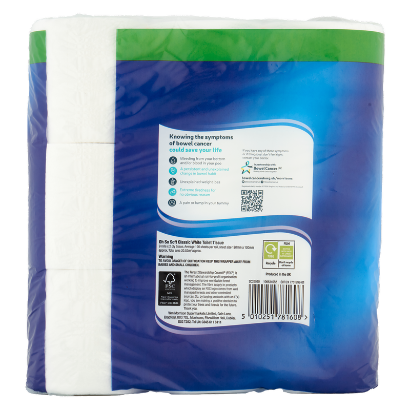 Morrisons White Toilet Tissue, 9pcs : Home & Office fast delivery by ...
