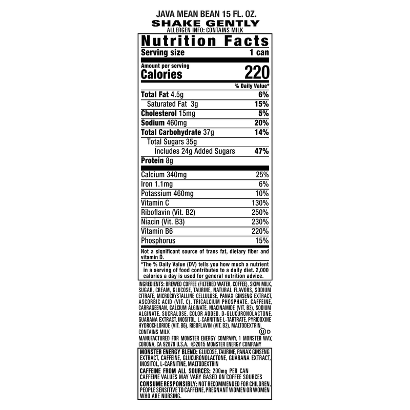 Monster Energy Java Mean Bean 15oz Can - Delivered In As Fast As 15 ...
