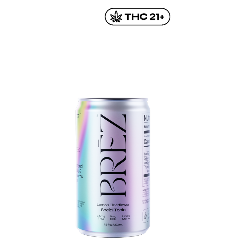 BREZ 2.5mg THC 1600mg Lion's Mane 7.5oz Can - Delivered In As Fast As ...