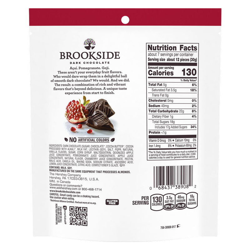 Brookside Dark Chocolate Pomegranate Flavor, 7oz - Delivered In As Fast ...