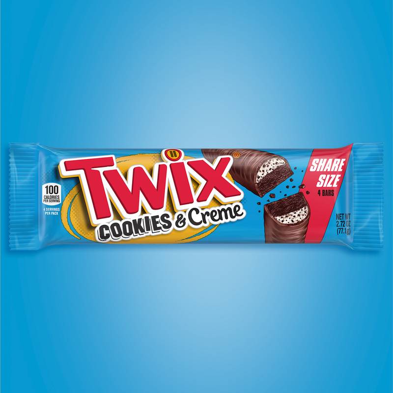 TWIX Cookies & Creme Chocolate Candy Bar, Share Size, 2.87 oz ...