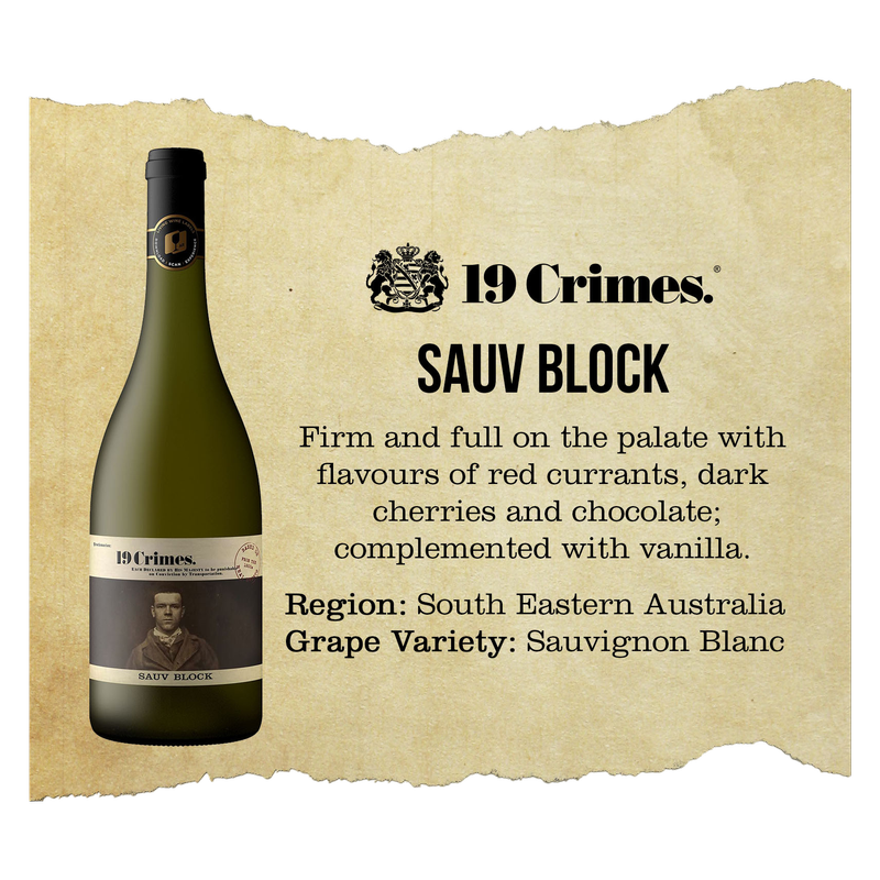 19 Crimes Sauvignon Block 750ml 12% ABV - Delivered In As Fast As 15 ...