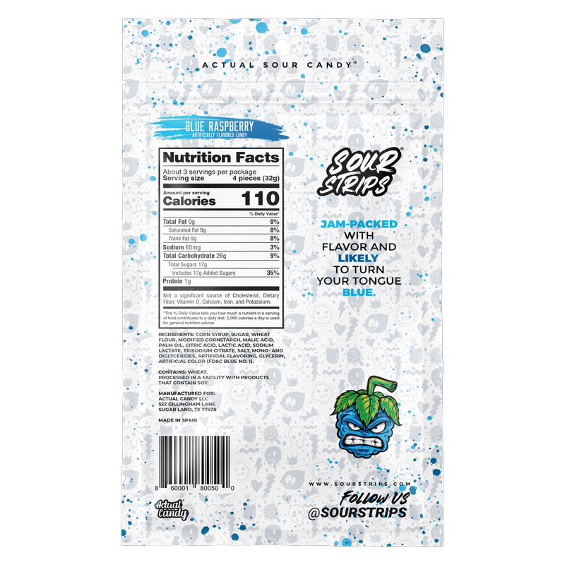 Blue Raspberry Sour Strips, 3.4oz - Delivered In As Fast As 15 Minutes ...
