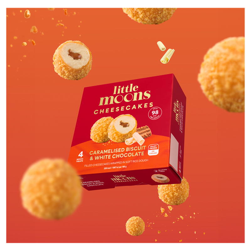 Little Moons Caramelised Biscuit & White Chocolate Cheesecake Mochi, 4 ...