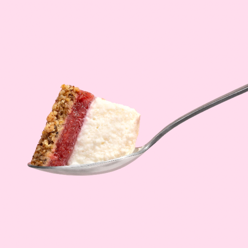 Mighty Slice Creamy Strawberry Protein Cheesecake, 140g : Bakery fast delivery by App or Online