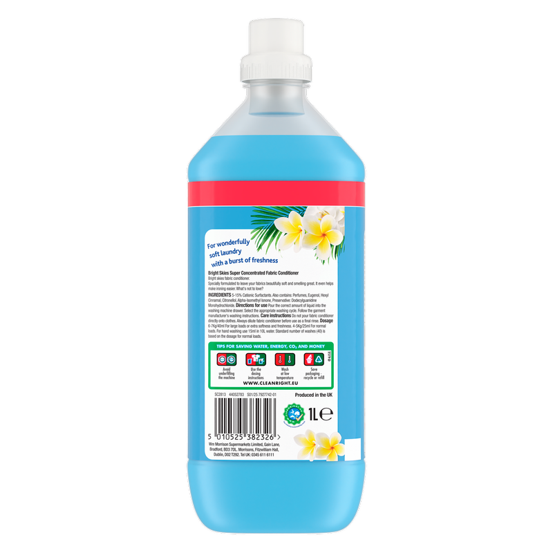 Morrisons Bright Skies Fabric Conditioner 40 Washes, 1L : Home & Office fast delivery by App or ...