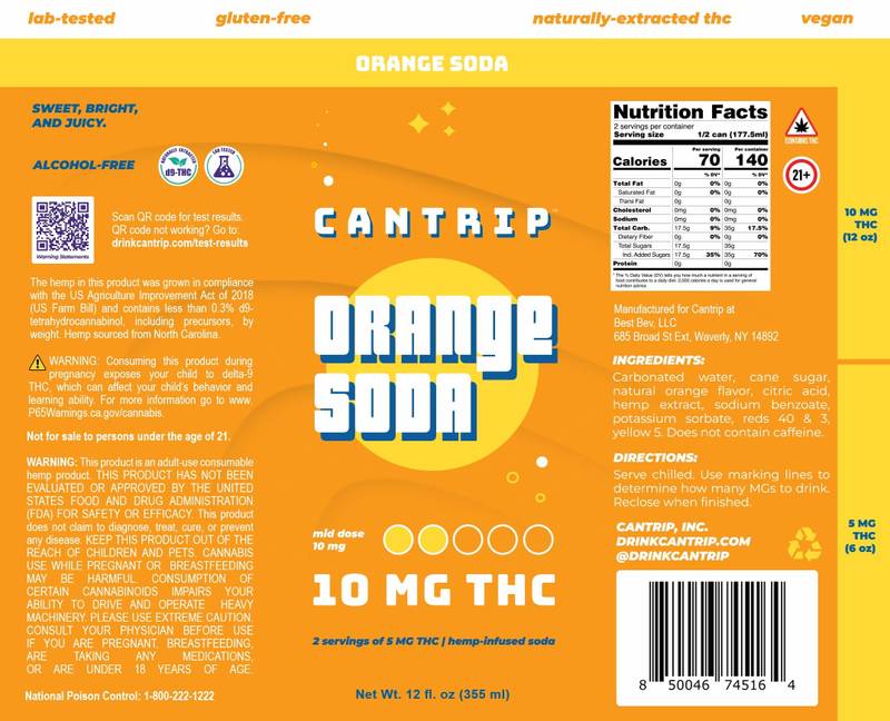 Cantrip 10mg THC Orange Soda 12oz Can - Delivered In As Fast As 15 ...