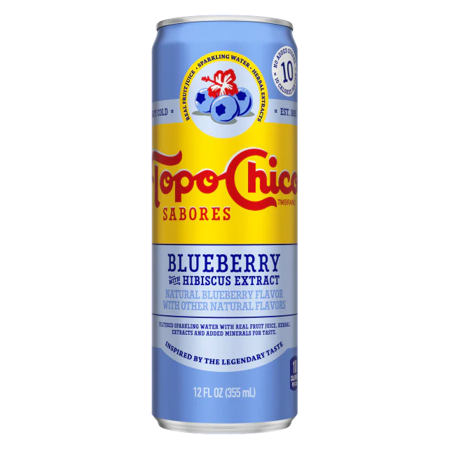 Topo Chico Sabores Blueberry with Hibiscus Extract Flavored Sparkling ...