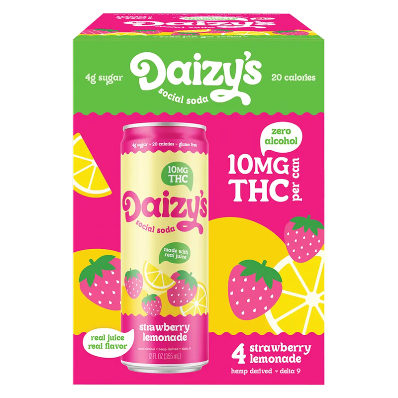 Daizy's 10mg THC Straw-Lemonade Soda 4pk 12oz Can - Delivered In As ...