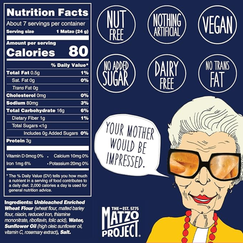 The Matzo Project Salted Matzo Cracker, 5.5 oz - Delivered In As Fast ...