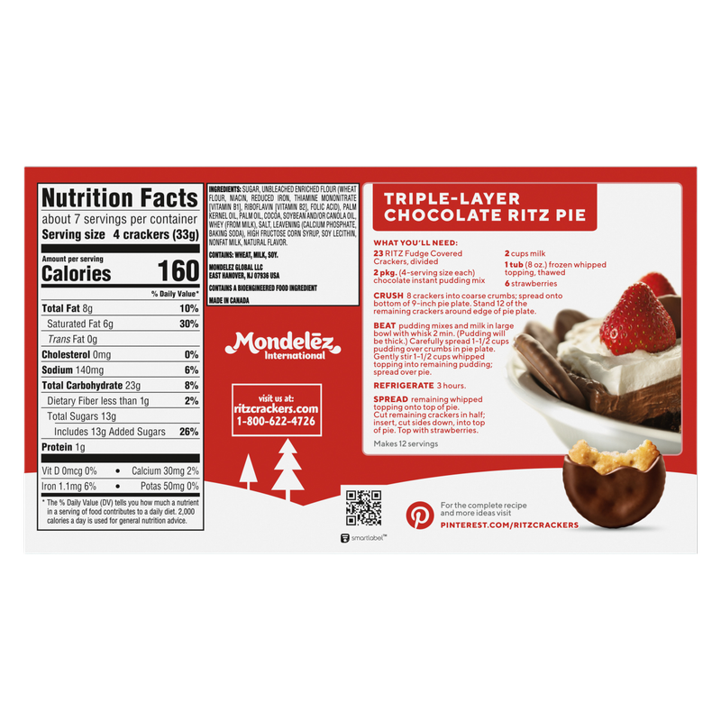 RITZ Fudge Covered Holiday Crackers, Limited Edition, 7.8 oz ...