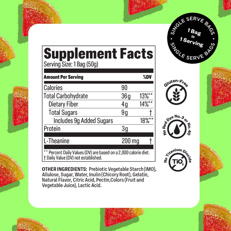Tandy Mellow Melons, Watermelon Flavored Gummies with L-Theanine, 1.4oz - Delivered In As Fast ...